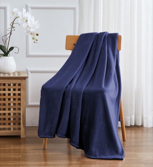 Throw 50 in. X 60 in. Navy Blue Solid Matte Fleece, Warm And Comfort ...